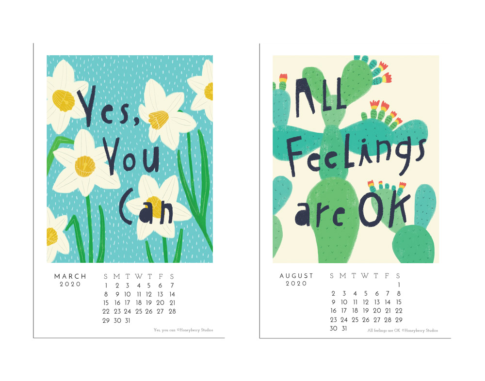 2020 Self-care calendar sneak preview! | Honeyberry Diary